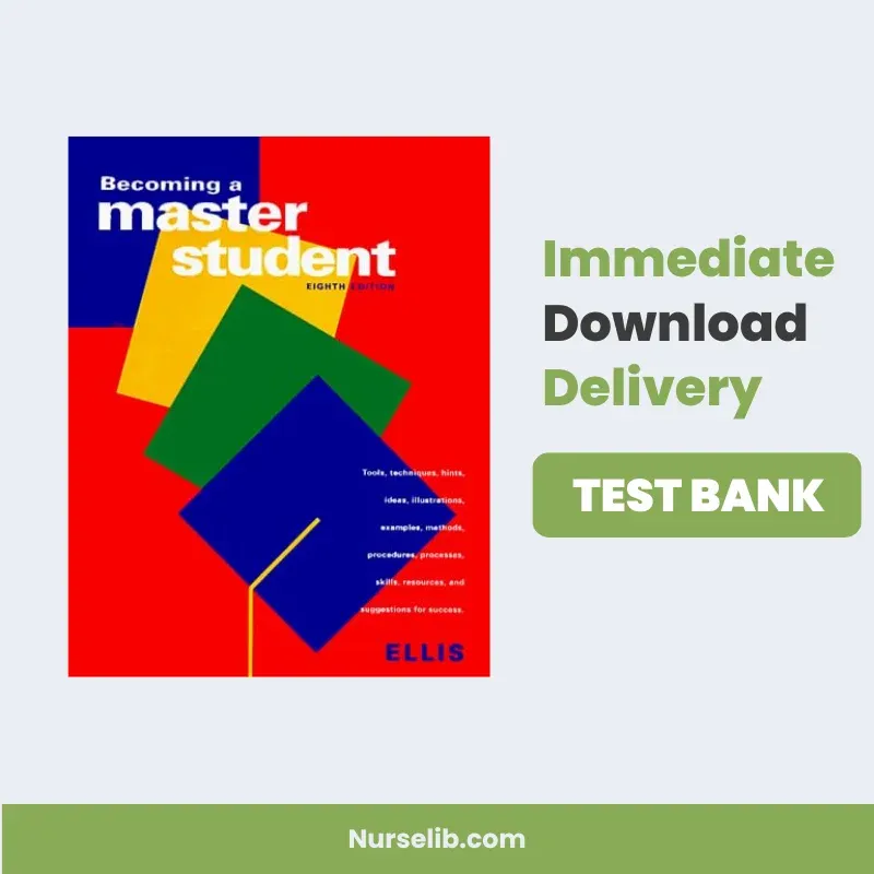 Becoming A Master Student Test Bank, 8th Edition Dave Elli 2024