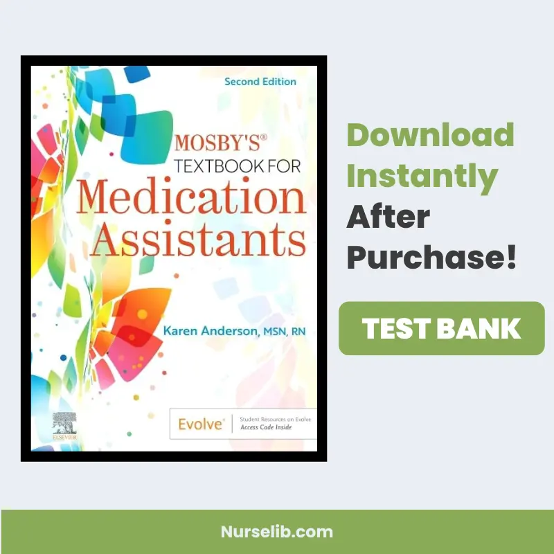 Mosby's Textbook For Medication Assistants Test Bank 2nd Edition Karen ...